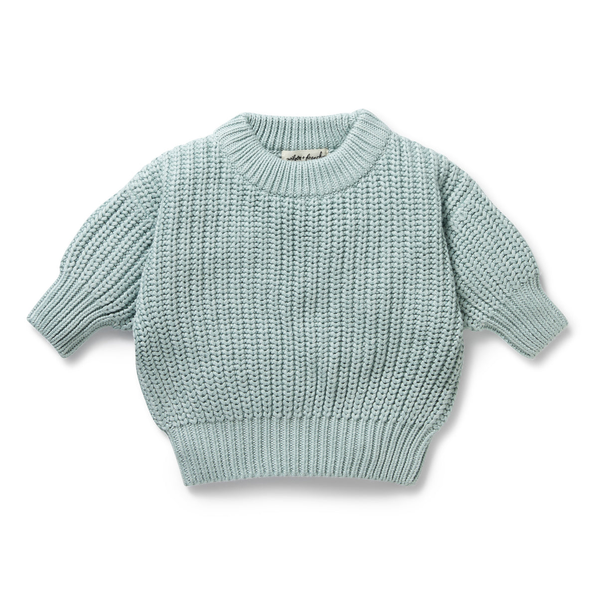 WILSON & FRENCHY Duck Egg Organic Knitted Jumper – Forest of Play