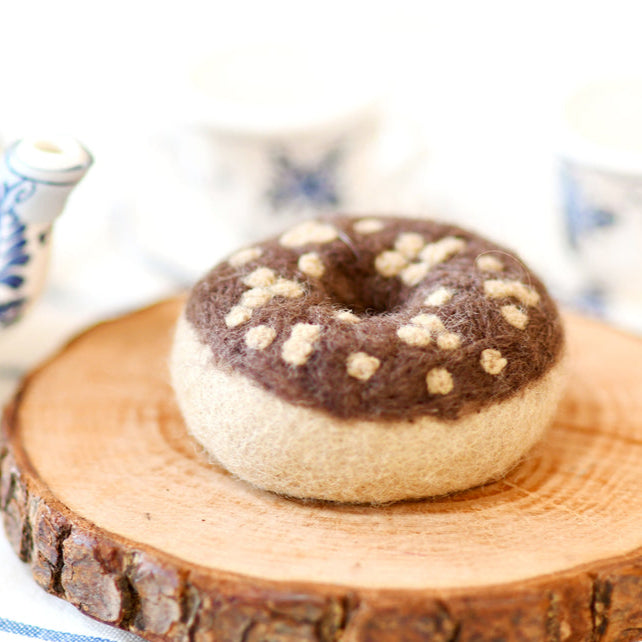 Felt Doughnut with Chocolate Frosting and Nuts – Forest of Play